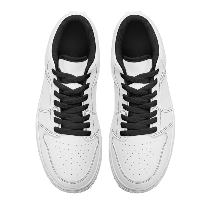 Customizable Vegan Leather Skateboard Sneakers (Black) | Custom Shoes ...